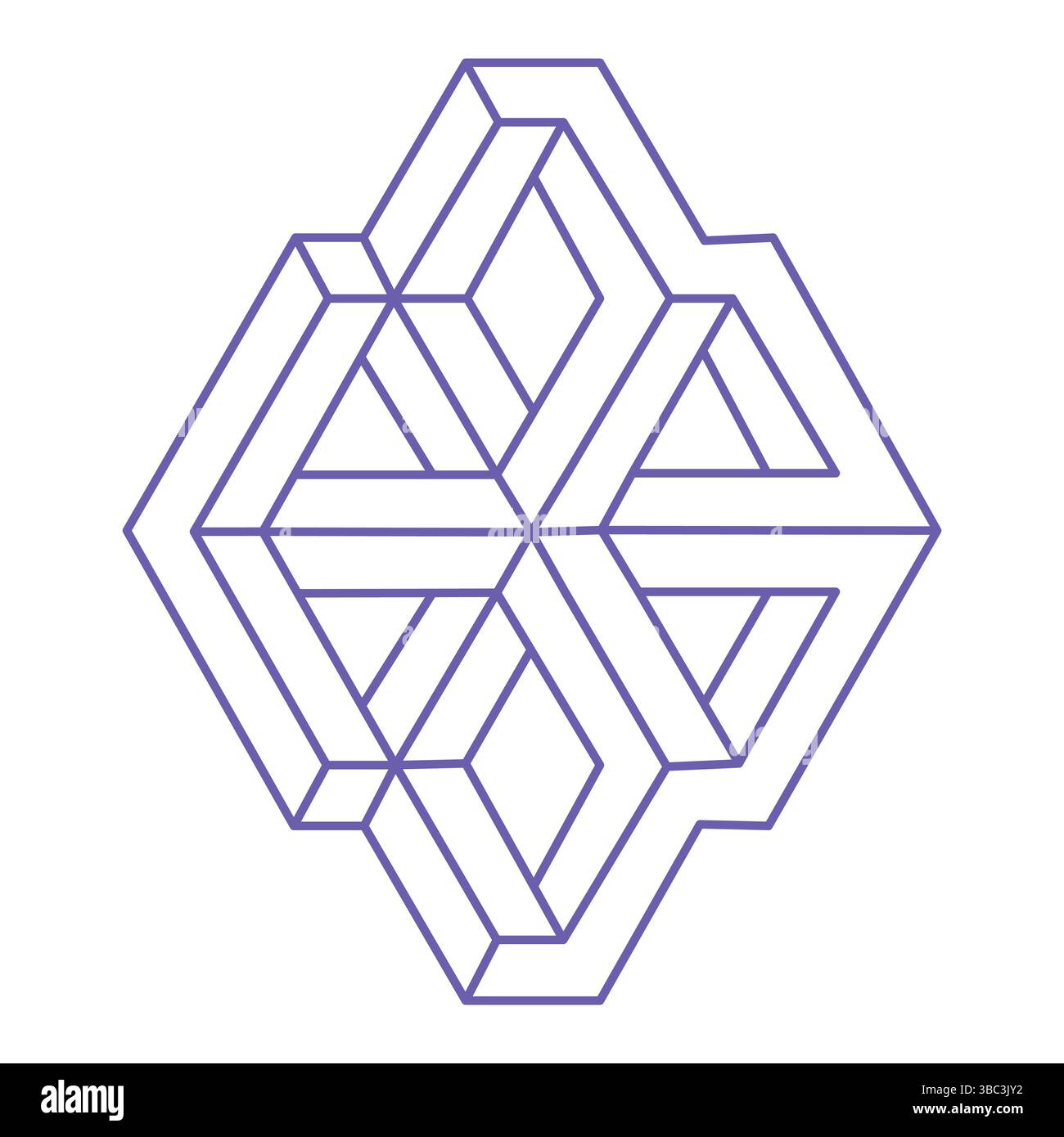 Impossible shape. Sacred geometry figure. Optical illusion. Abstract eternal geometric object ...