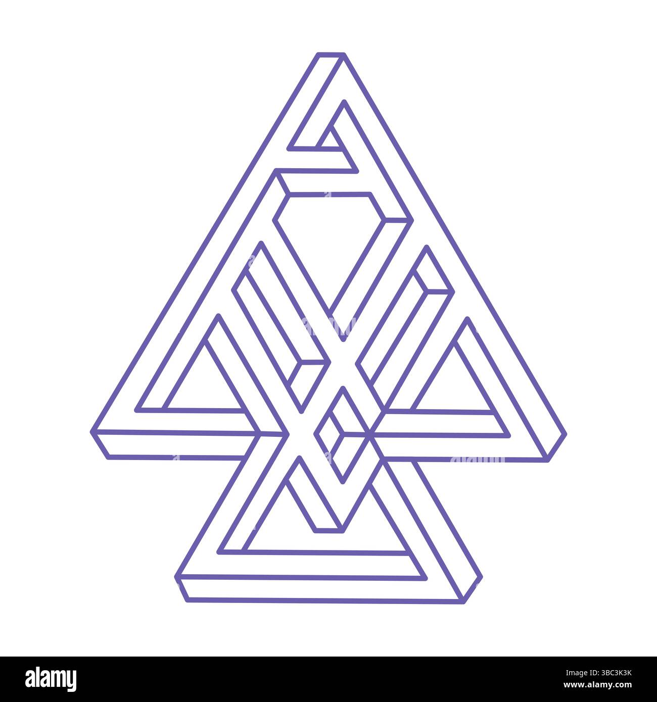 Impossible shapes. Sacred geometry figure. Optical illusion. Abstract eternal geometric objects ...