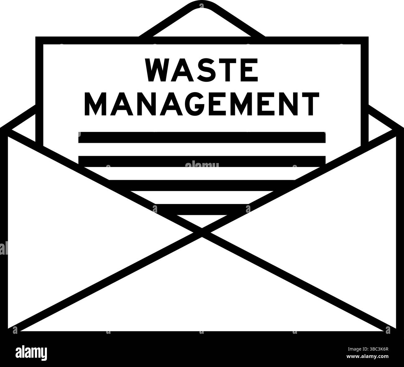 Envelope and letter sign with word waste management as the headline ...