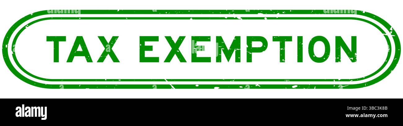 Grunge green tax exemption word rubber seal stamp on white background ...