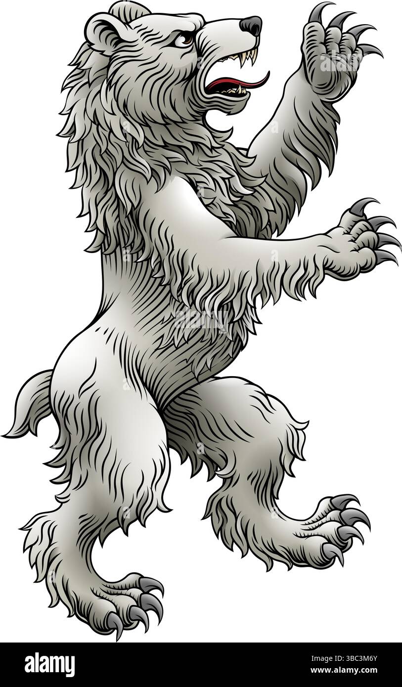 Heraldic Polar Bear Coat of Arms Heraldry Animal Stock Vector Image ...