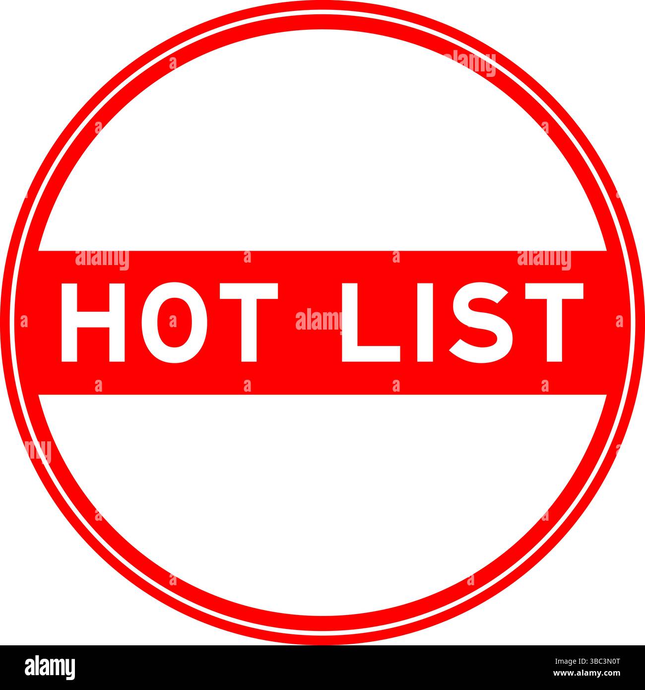 Red color round seal sticker in word hot list on white background Stock ...