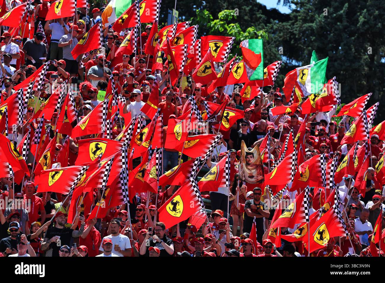 Circuit atmosphere - Ferrari fans in the grandstand. 18.05.2025 ...