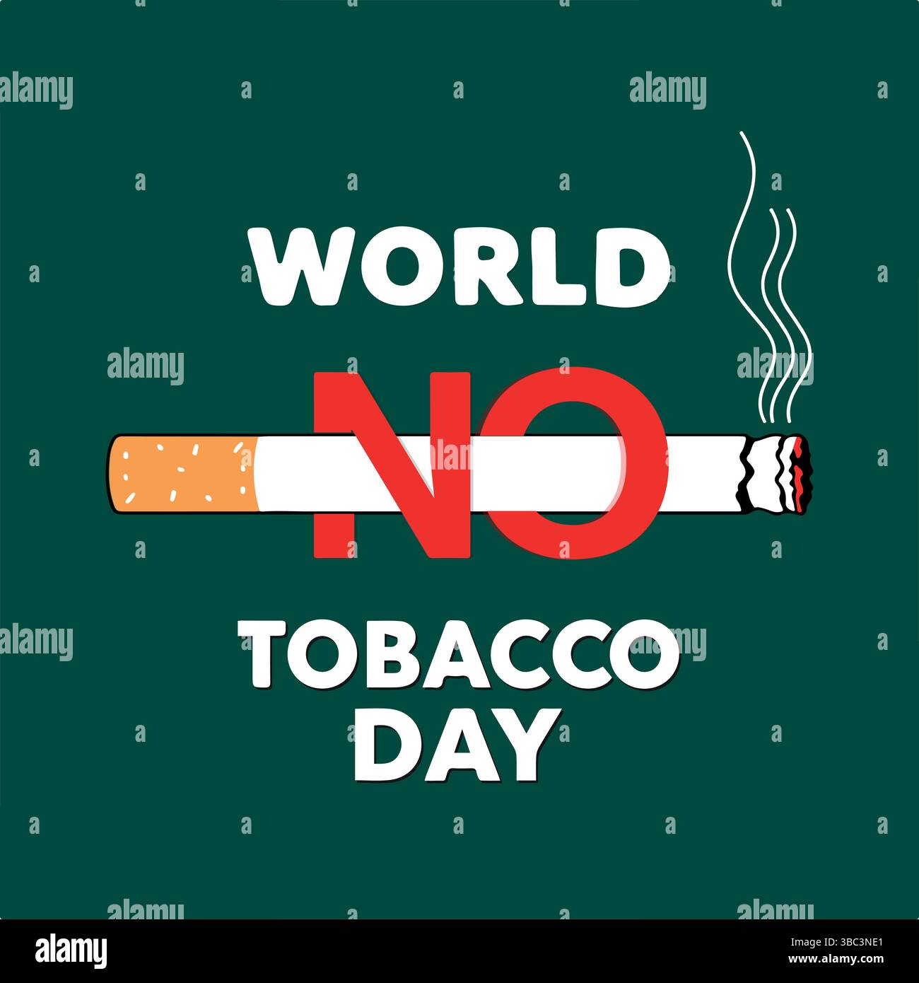 World No Tobacco Day Poster – Say No to Cigarettes and Smoking Stock ...