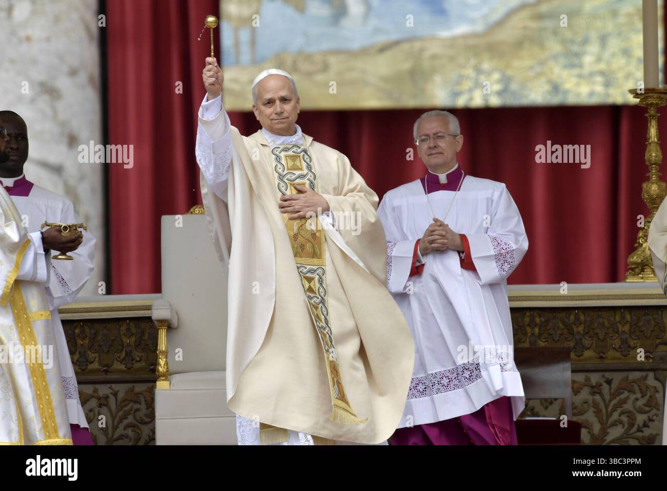 Pope Leo XIV during the Mass for the inauguration of his Pontificate, in St. Peter's Square, May ...