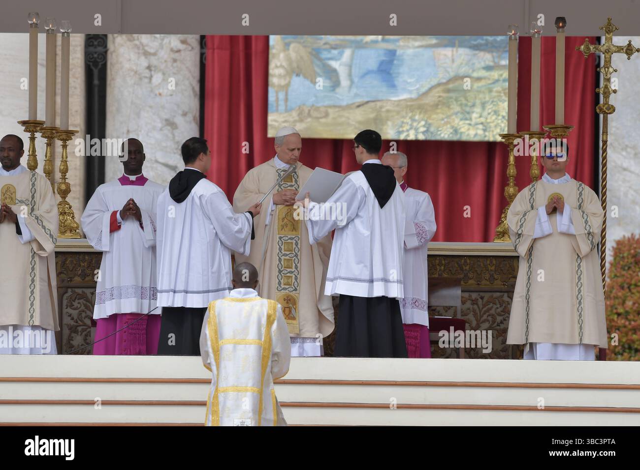 Pope Leo XIV during the Mass for the inauguration of his Pontificate, in St. Peter's Square, May ...