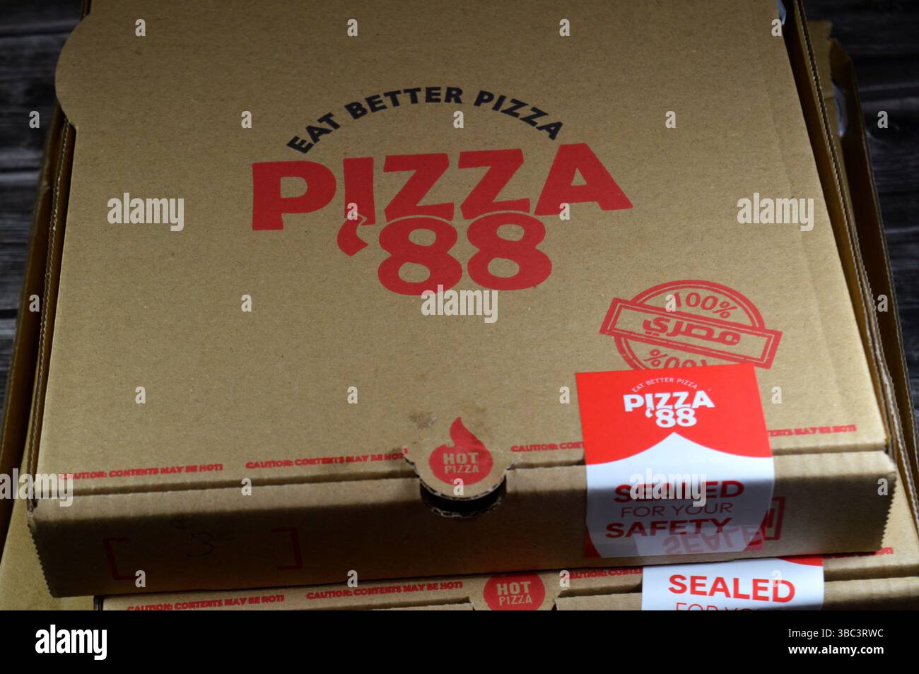 Cairo, Egypt, May 5 2025: Pizza 88 is a restaurant located in Egypt, serving a selection of ...