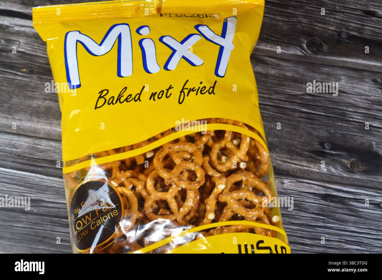 Cairo, Egypt, March 15 2025: Mixy baked not fried Pretzels, type of ...