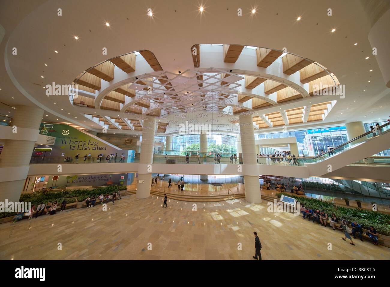 The interior of Pacific Place, a large shopping mall in Admiralty, Hong ...