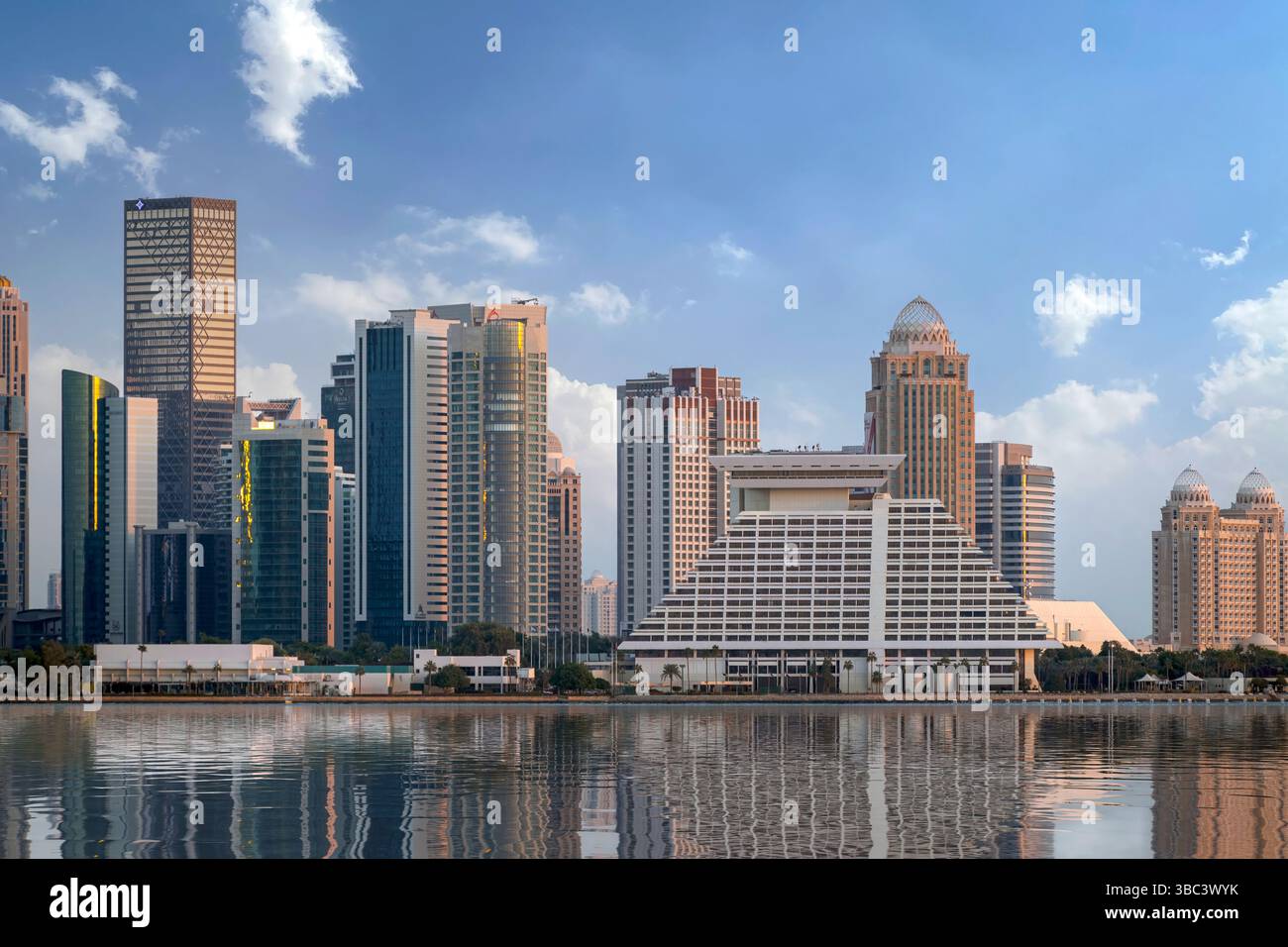 Doha, Qatar - January 03, 2025: Panoramic Doha Skyline early morning ...