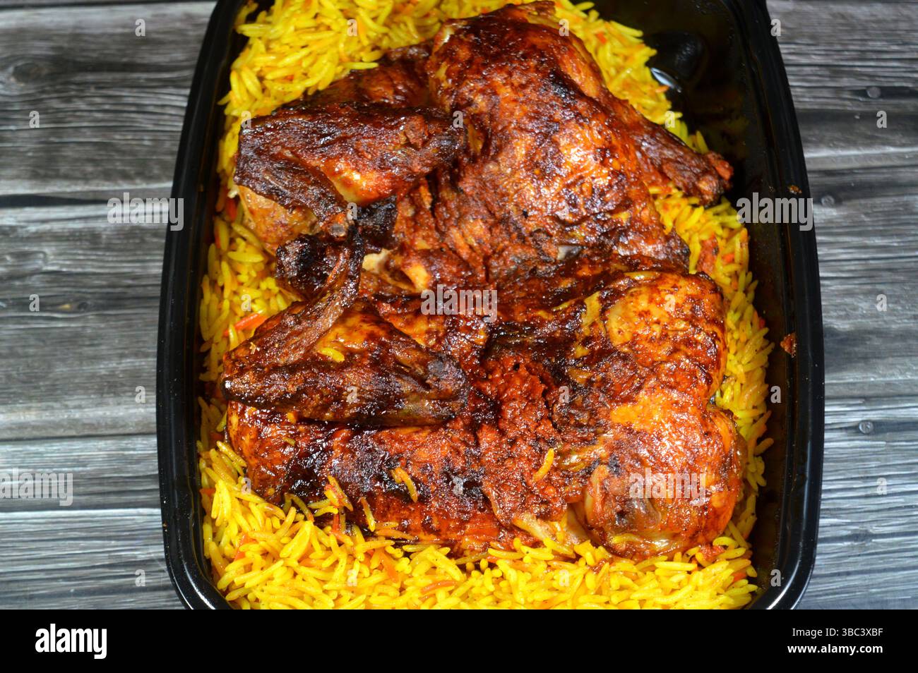 Aleppo Arabic Syrian cuisine of machine grilled barbecued chicken with ...