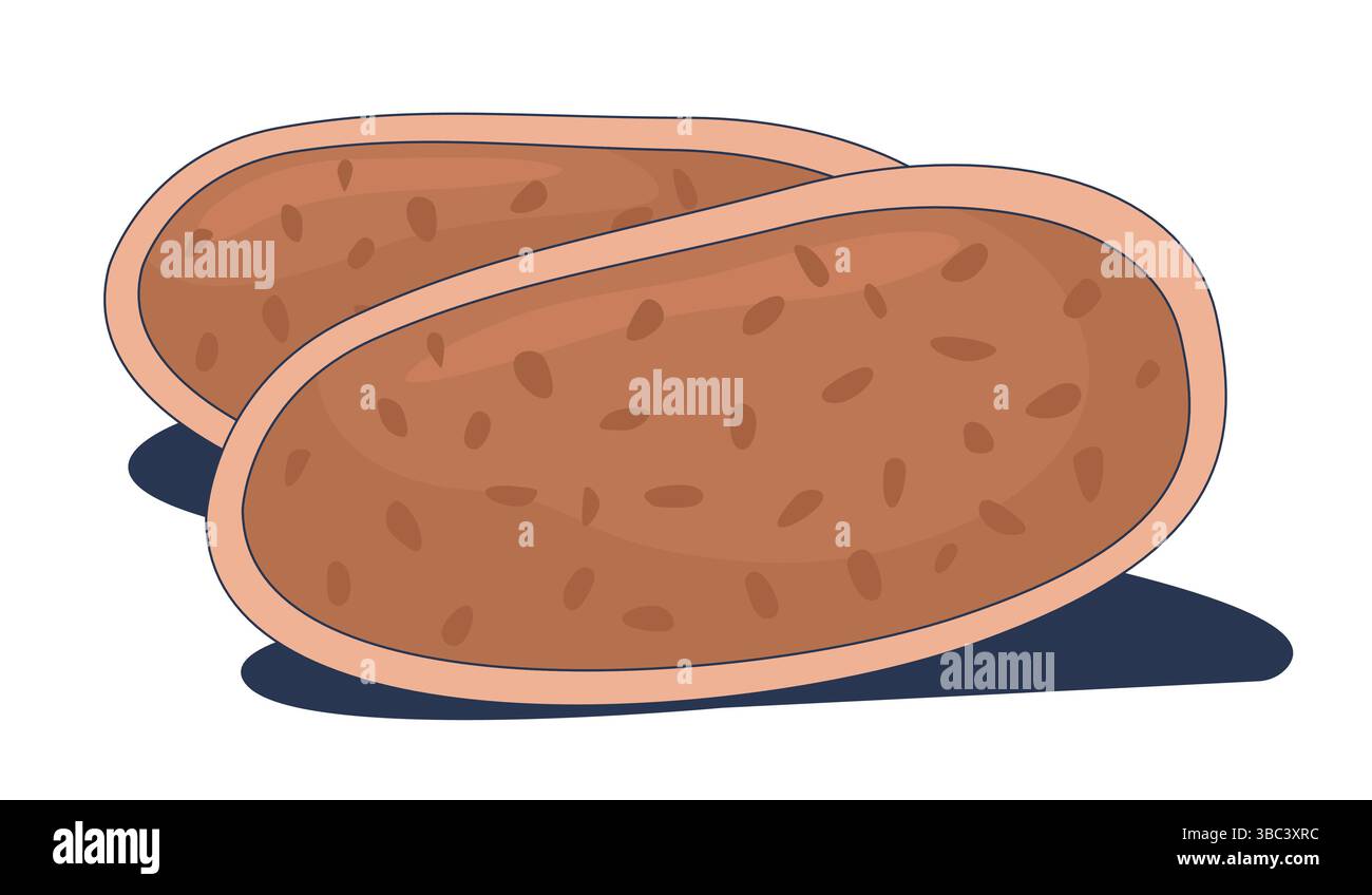 Whole grain bread slices 2D cartoon object Stock Vector Image & Art - Alamy