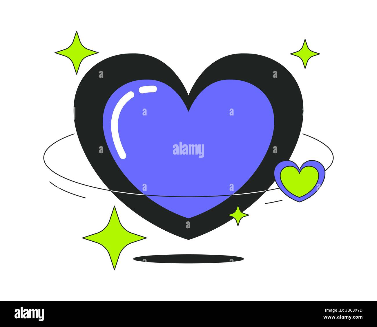 Y2K love planet 2D onboarding ui illustration Stock Vector Image & Art - Alamy