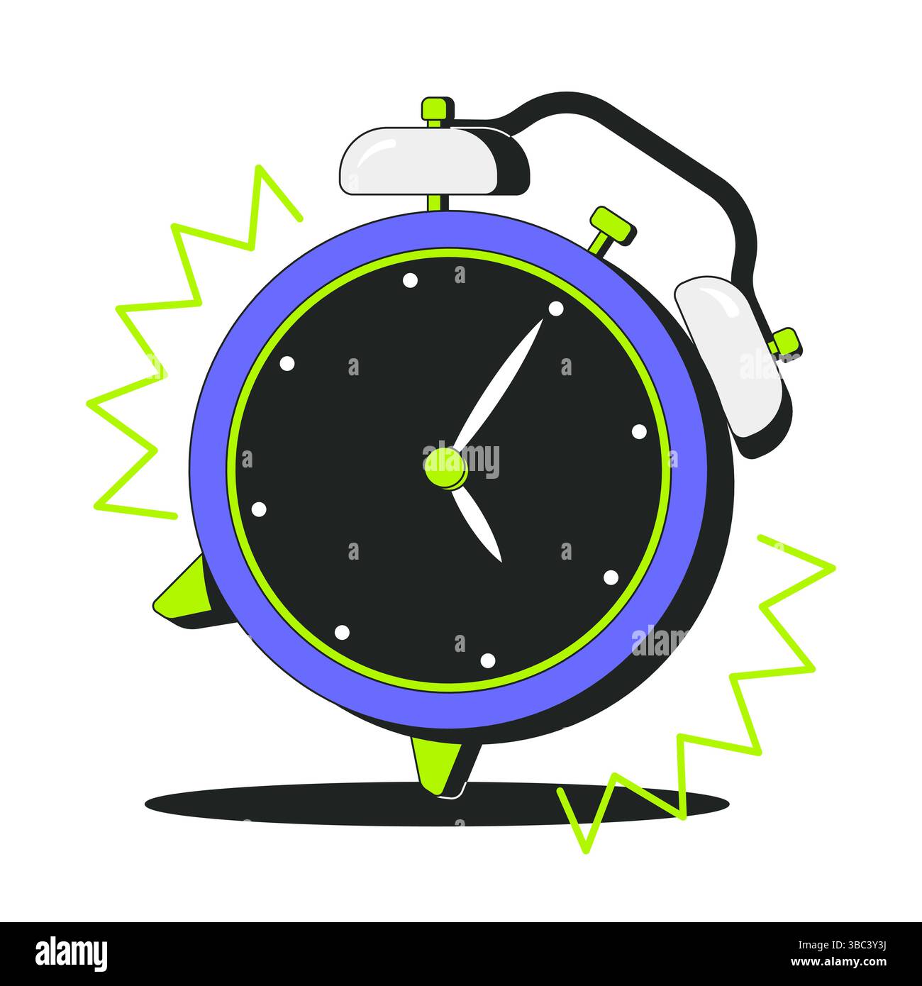 Ringing alarm clock 2D onboarding ui illustration Stock Vector Image ...