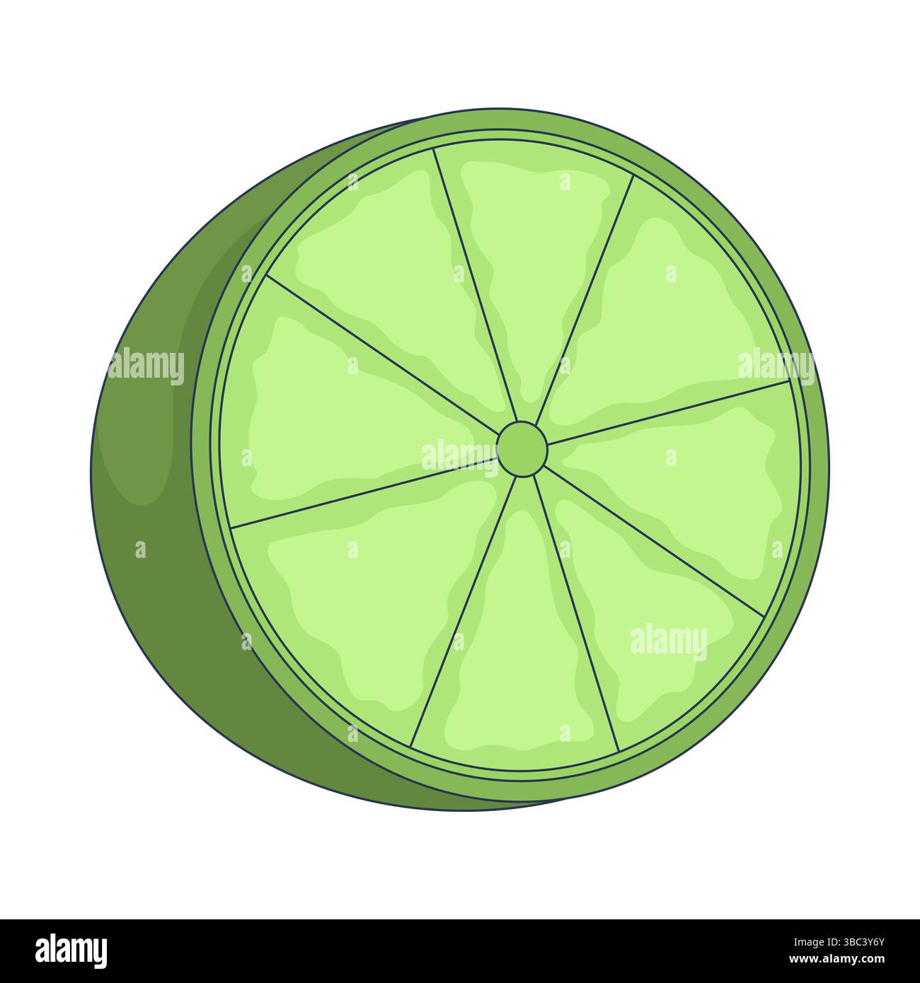 Fresh green lime half 2D cartoon object Stock Vector Image & Art - Alamy
