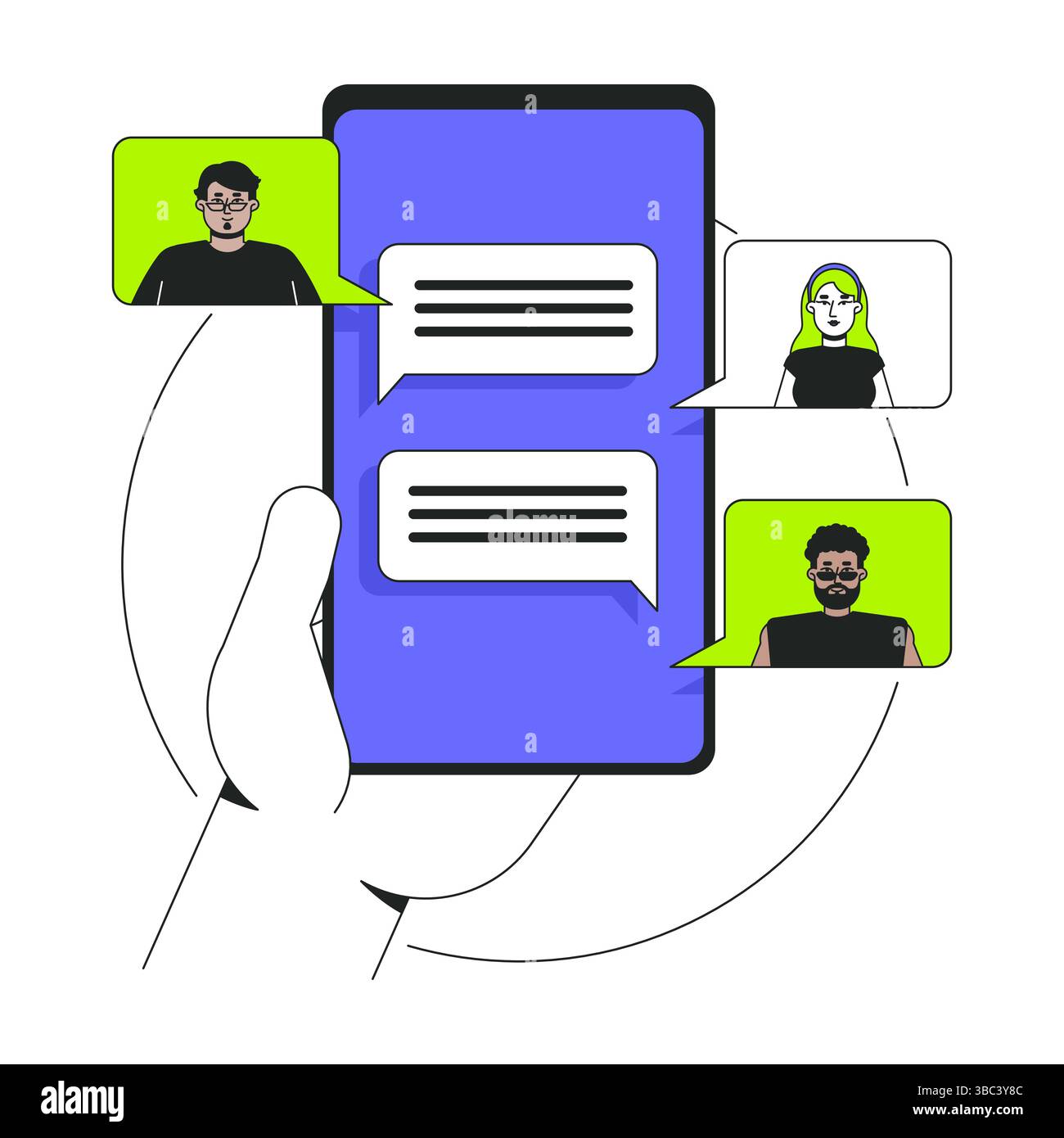 Group chat 2D onboarding ui illustration Stock Vector Image & Art - Alamy