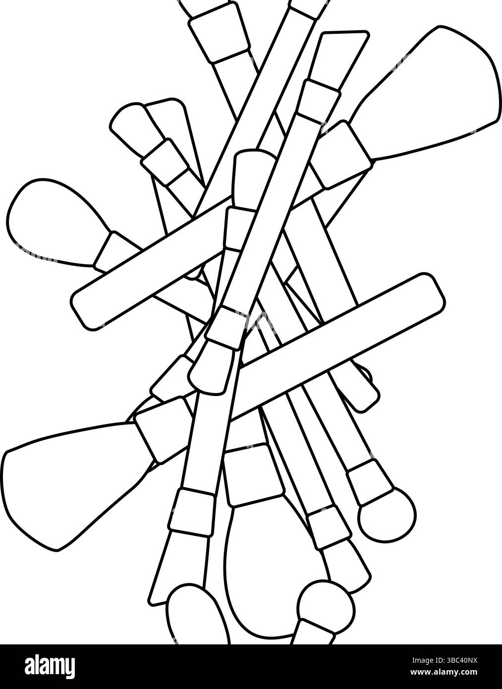 Makeup brushes Seamless Vertical border. Vector graphic line ...