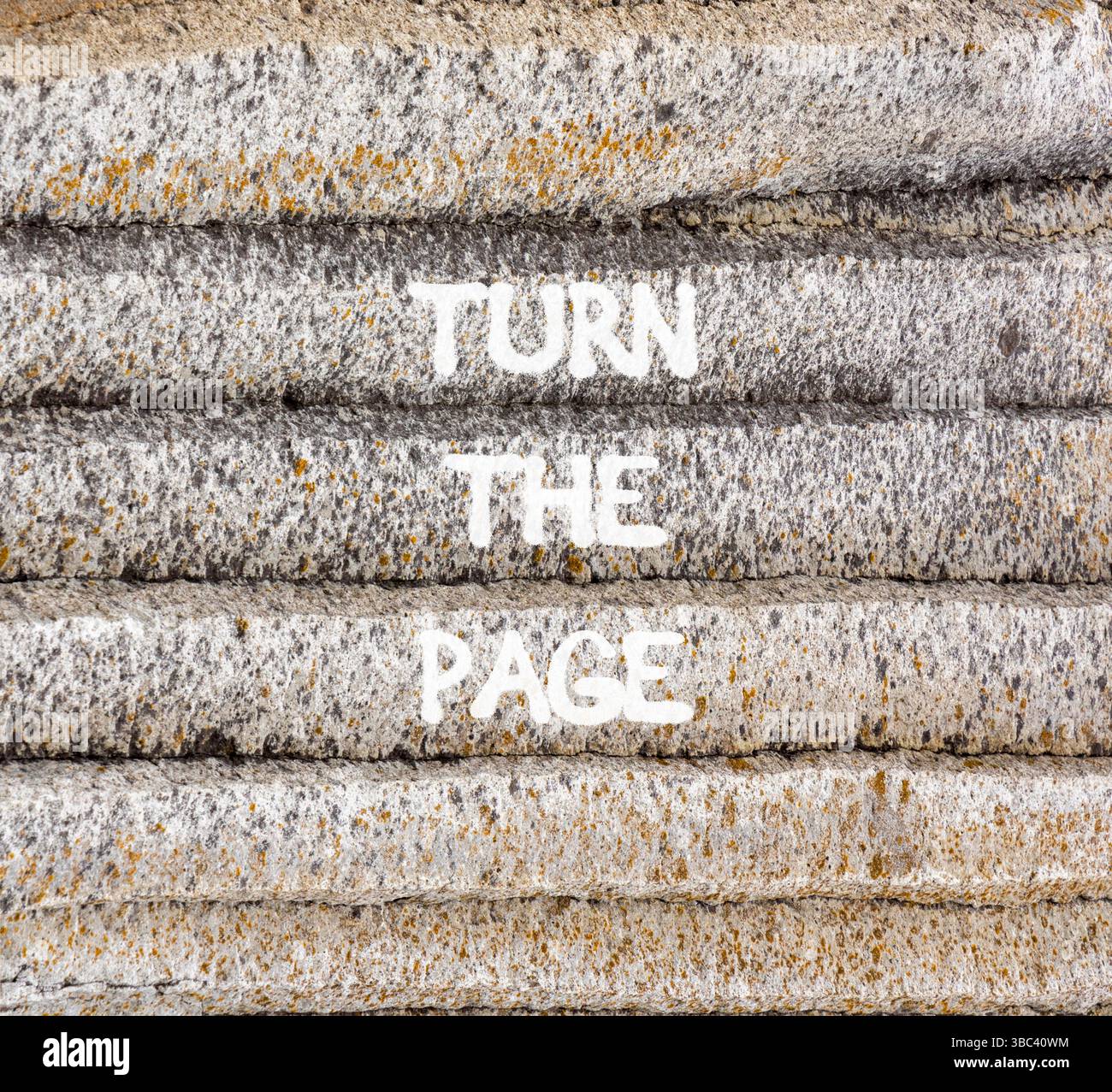 Turn the page symbol. Concept words Turn the page on beautiful grey ...