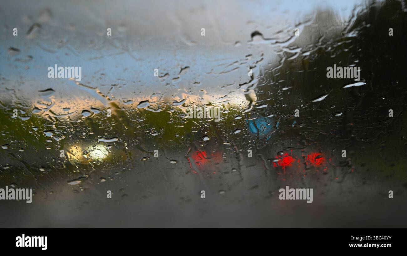 Poor visibility in bad weather due to water spray on the windshield on ...