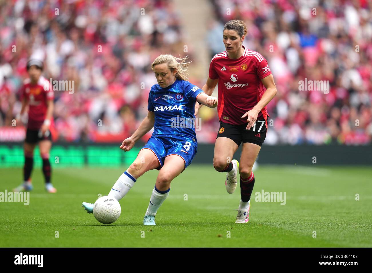 Chelsea's Erin Cuthbert (left) and Manchester United's Dominique ...