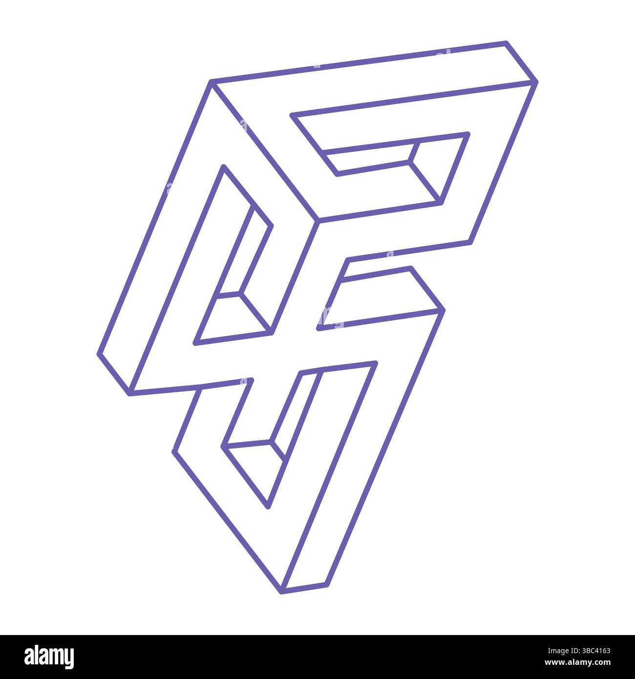 Impossible shape. Sacred geometry figure. Optical illusion. Abstract eternal geometric object ...