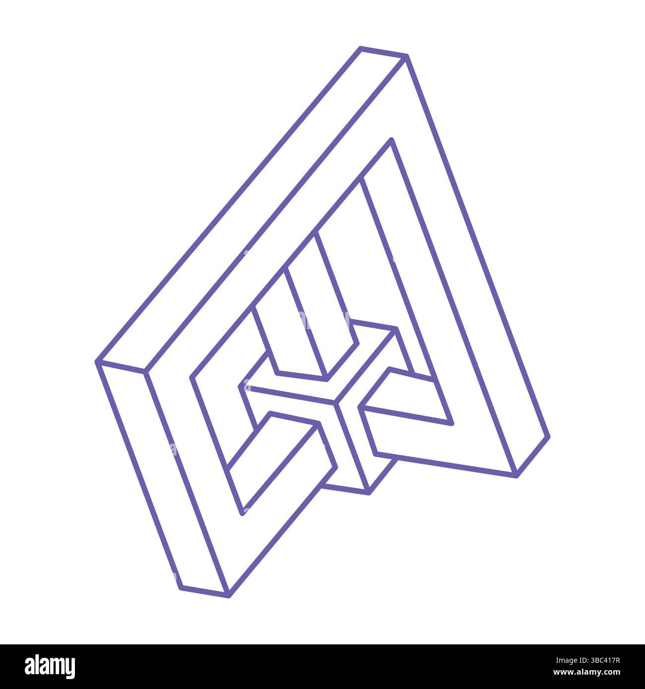 Impossible shape. Sacred geometry figures. Optical illusion. Abstract eternal geometric objects ...