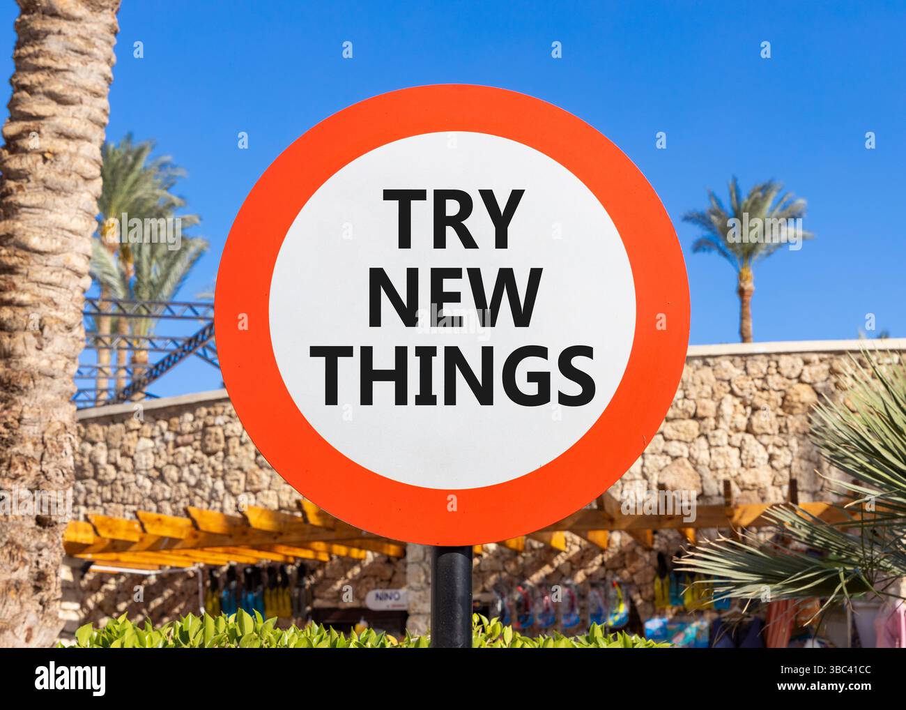 Try new things symbol. Concept words Try new things on beautiful big ...