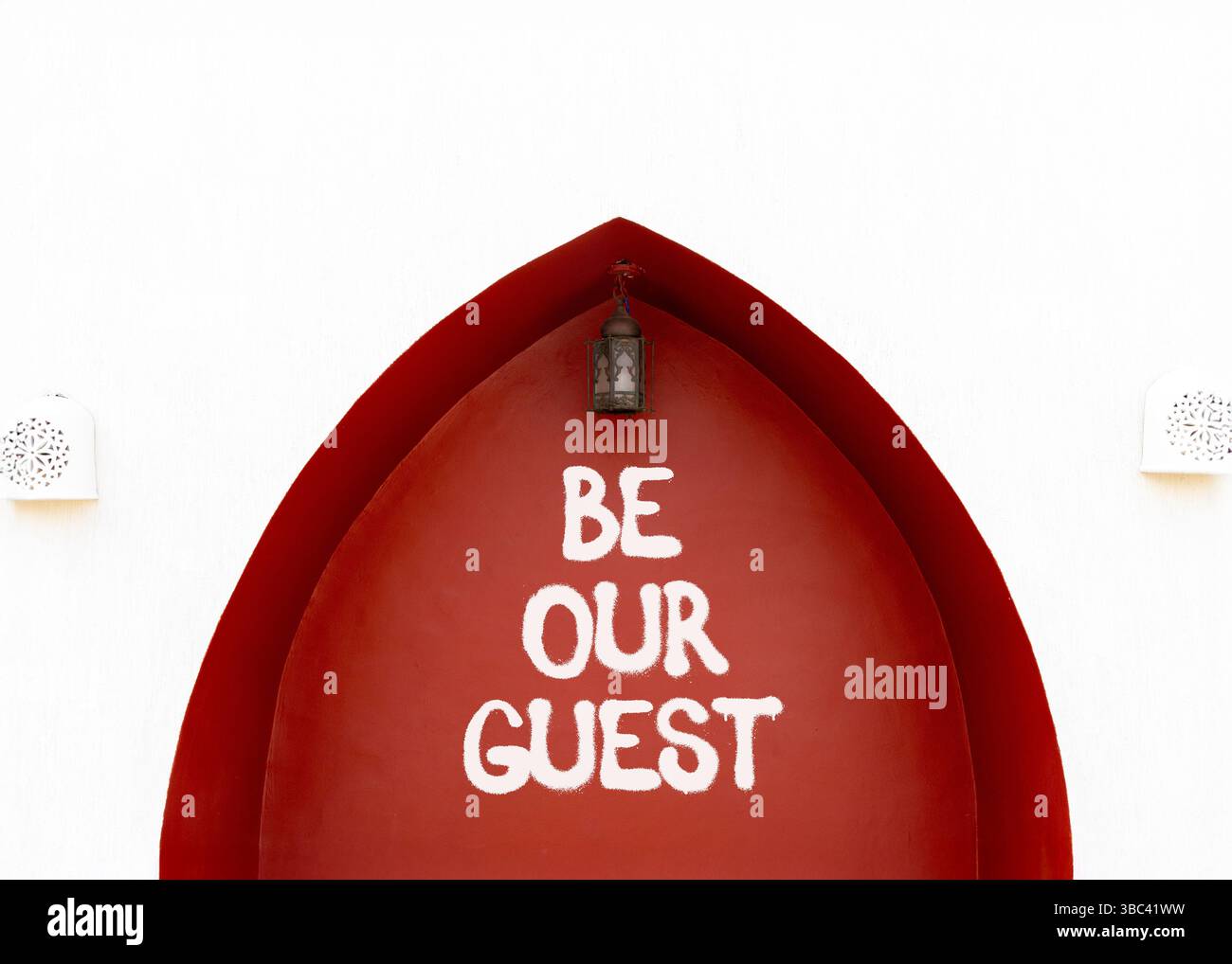 Be our guest symbol. Concept words Be our guest on beautiful white and ...