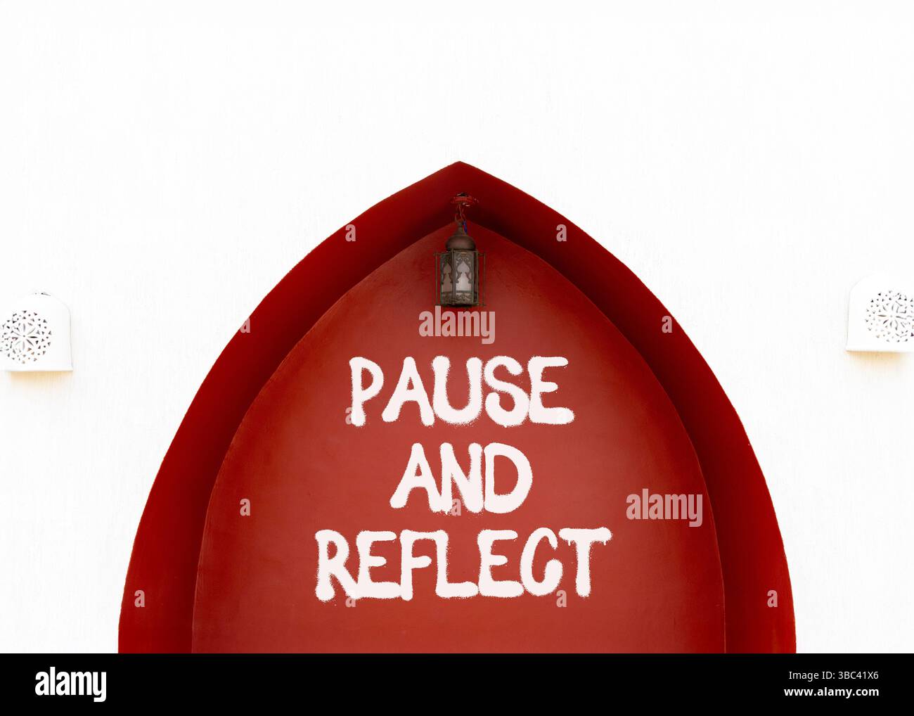 Pause and reflect symbol. Concept words Pause and reflect on beautiful ...
