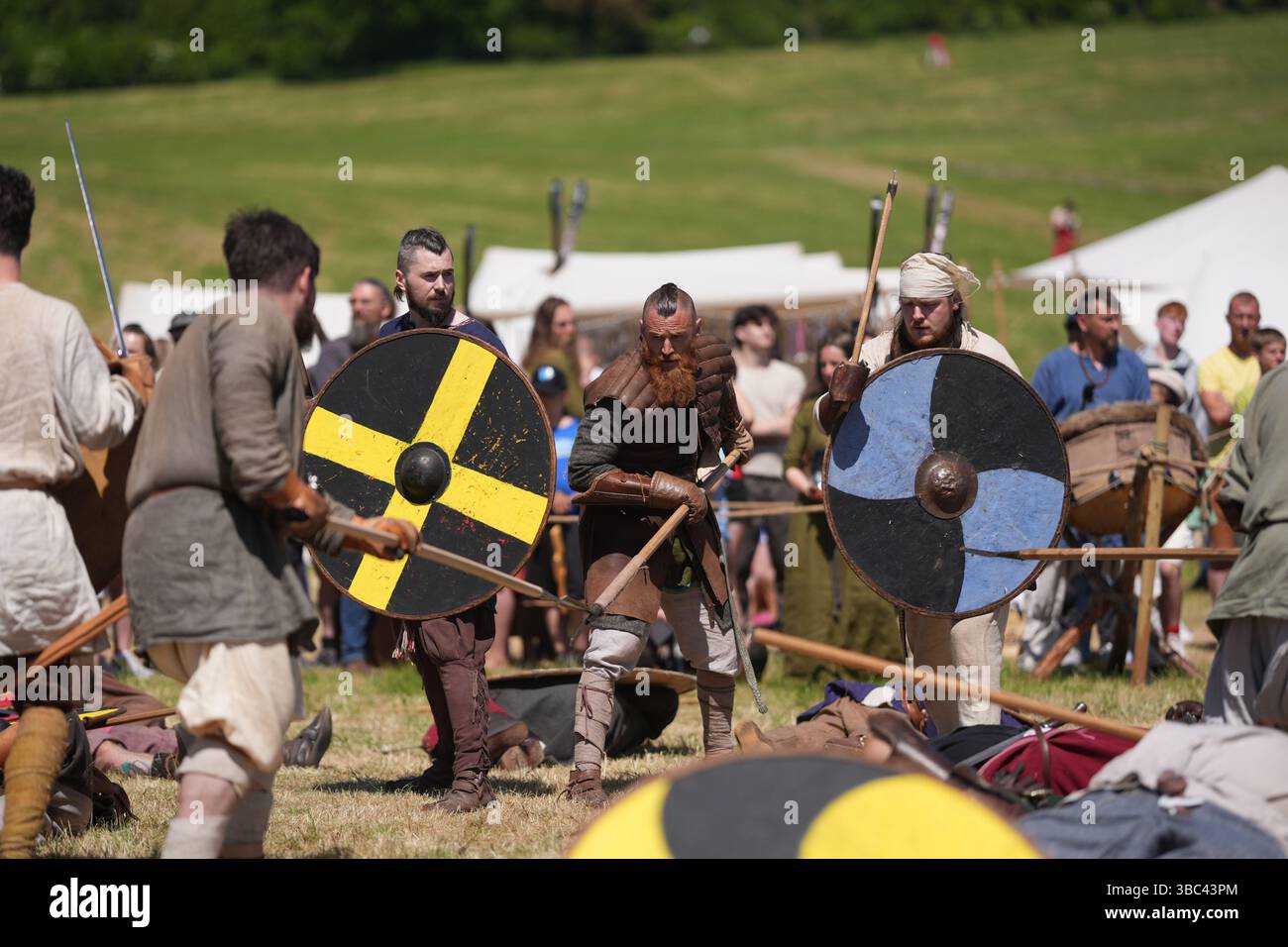 Viking reenactors take part in the Boyne Valley Viking Experience at ...