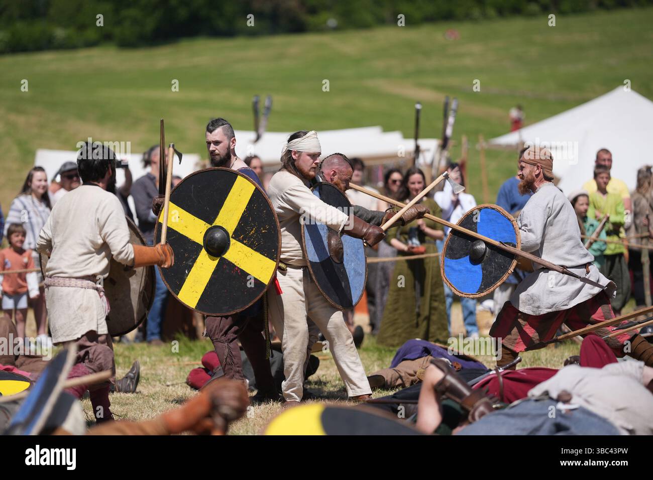 Viking reenactors take part in the Boyne Valley Viking Experience at ...