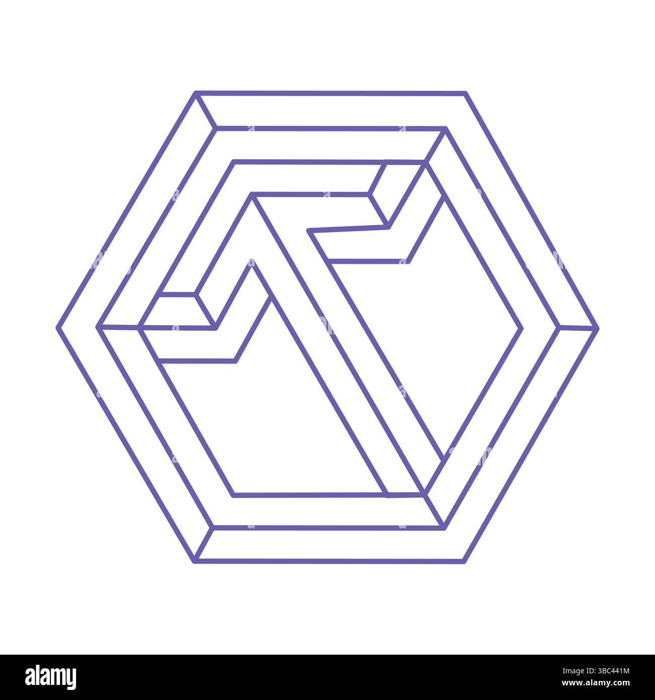 Impossible shapes. Sacred geometry. Optical illusion figure. Abstract ...