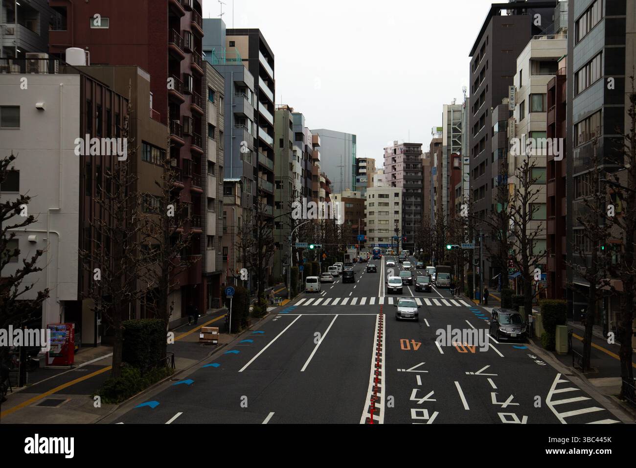 Empty residential street flanked hi-res stock photography and images ...