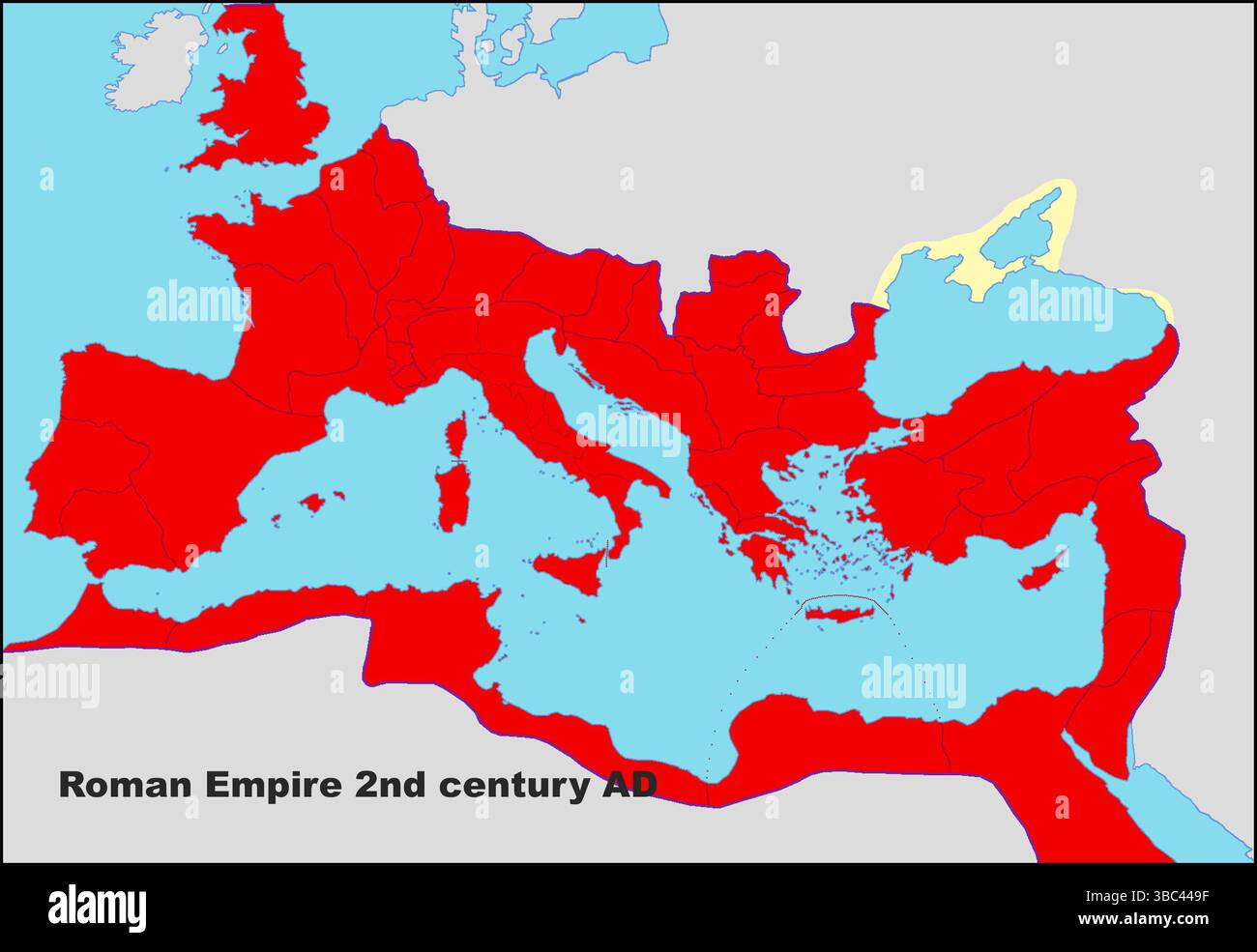 Map of Roman Empire on 2nd century AD Stock Photo - Alamy