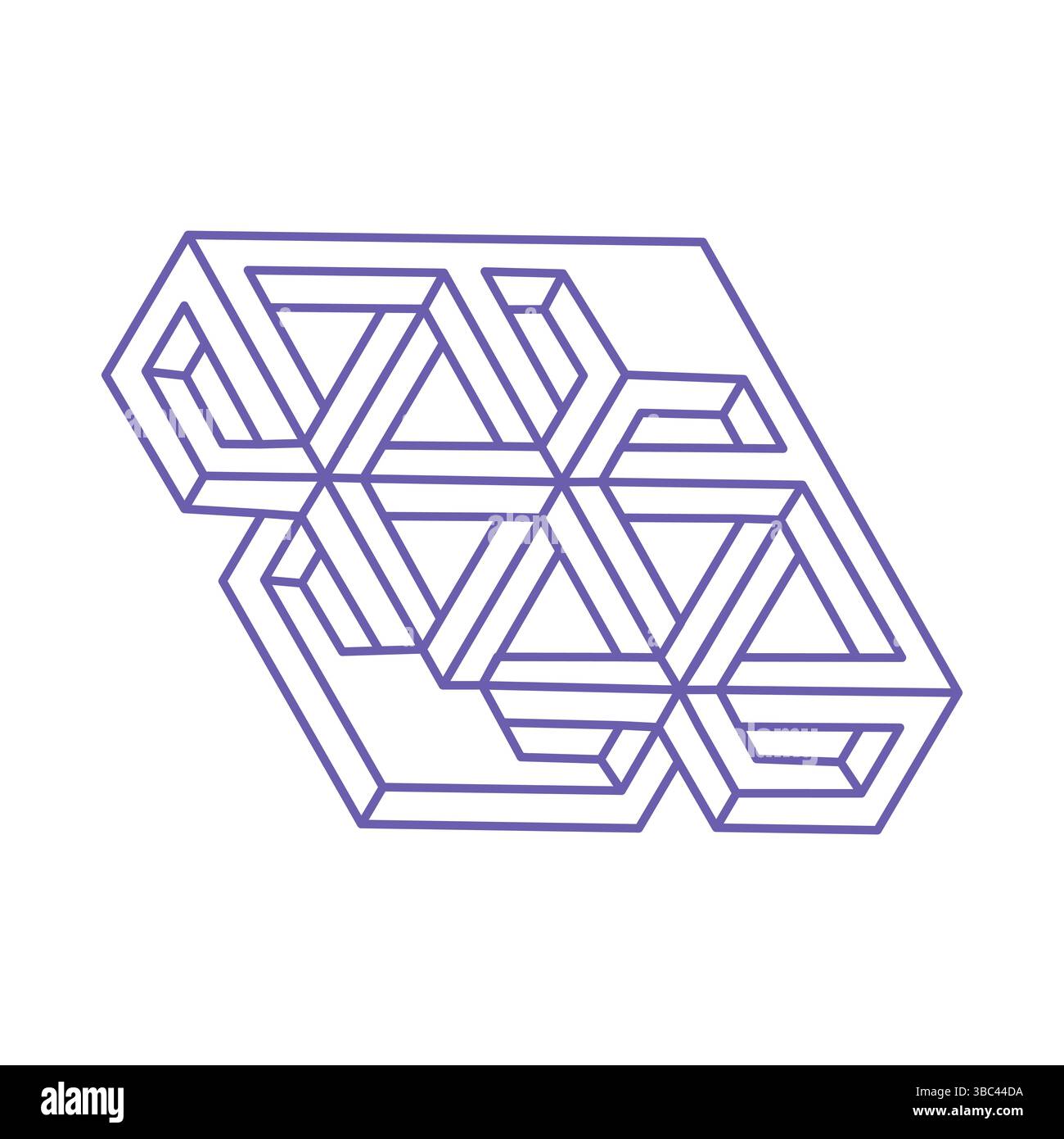 Impossible shapes, optical illusion, vector. Optical art objects. Logo. Geometric figures ...