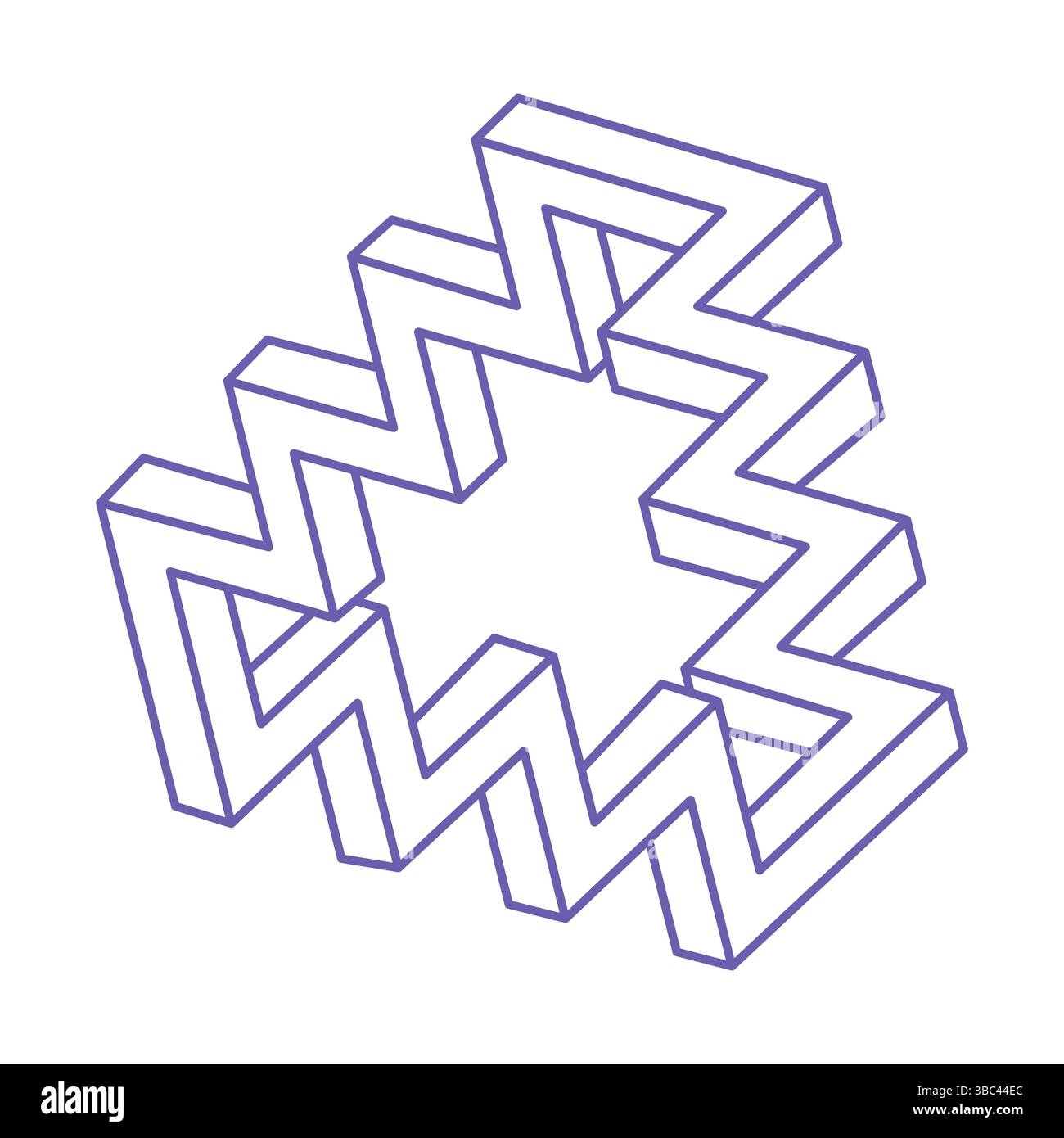 Impossible shape, optical illusion, vector. Optical art objects. Logo ...