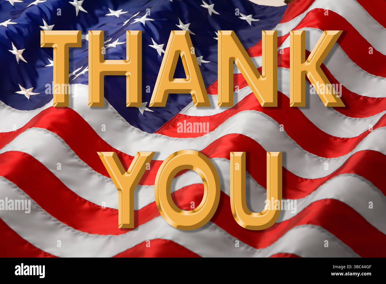 Thank you against an American Flag Stock Photo - Alamy