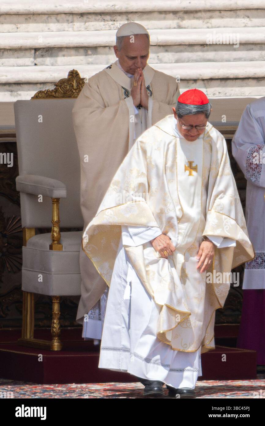 Cardinal Luis Antonio Tagle leaves after presenting the Fisherman's ...
