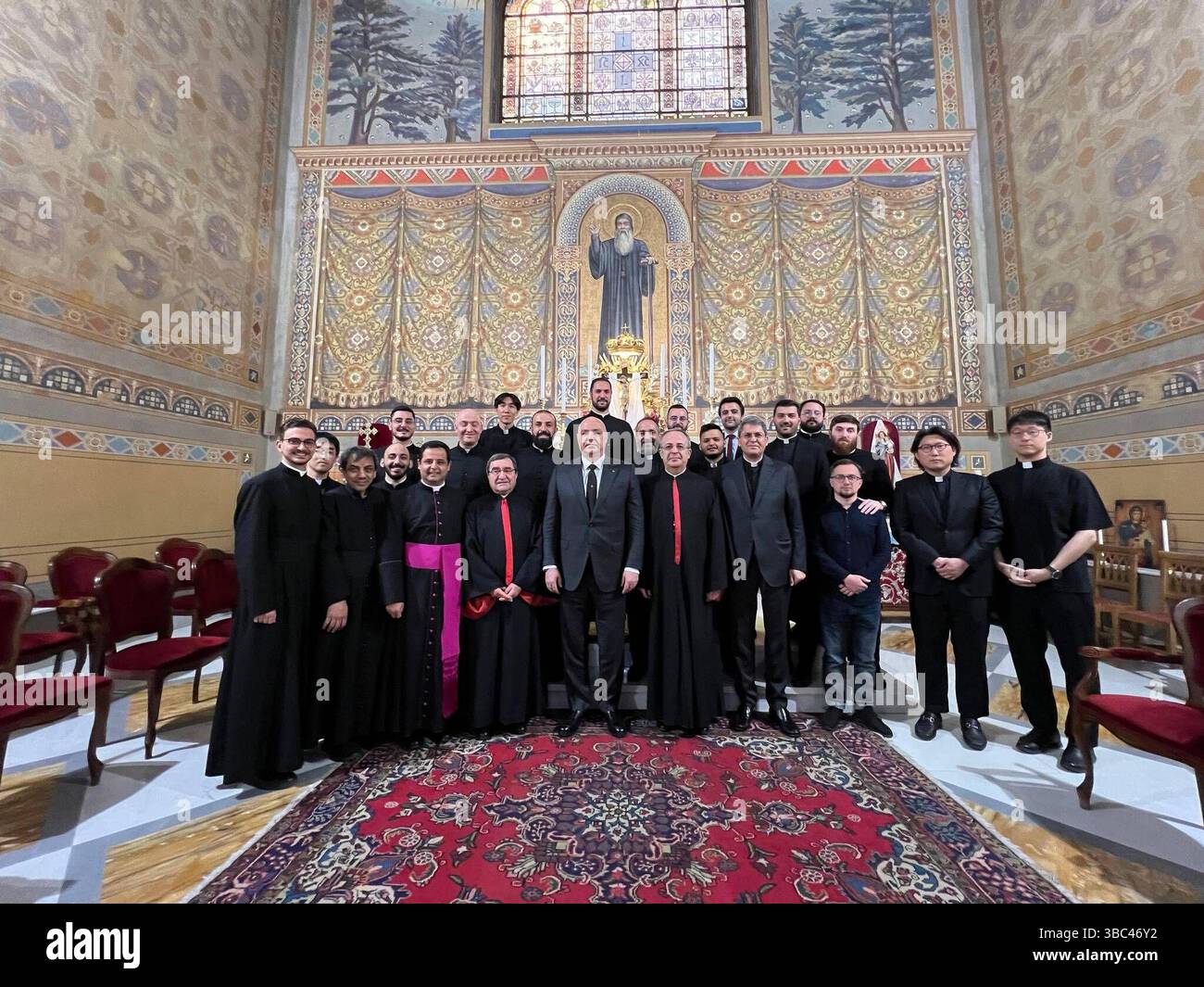 Lebanese President Joseph Aoun visits the headquarters of the Maronite ...