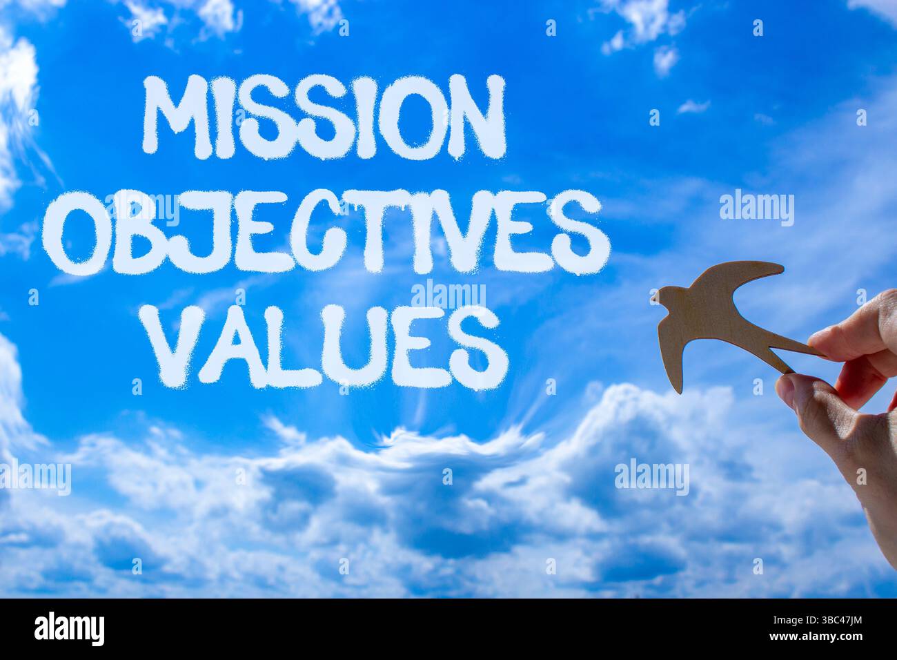 Mission objectives values symbol. Concept words Mission Objectives ...