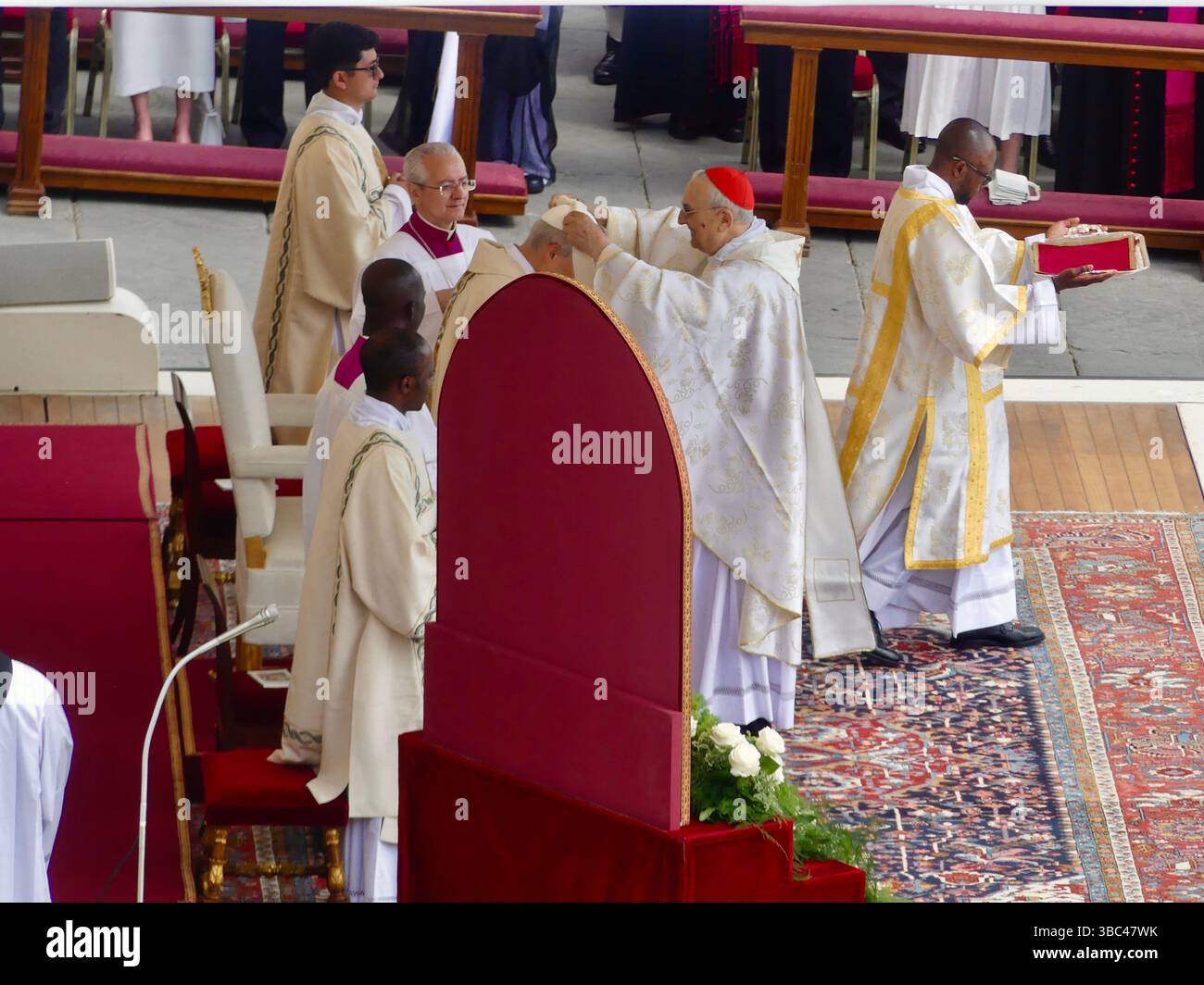 Vatican City, Vatican. May 18, 2025, Vatican, Italy: (int) pope leo xiv presides over inaugural ...