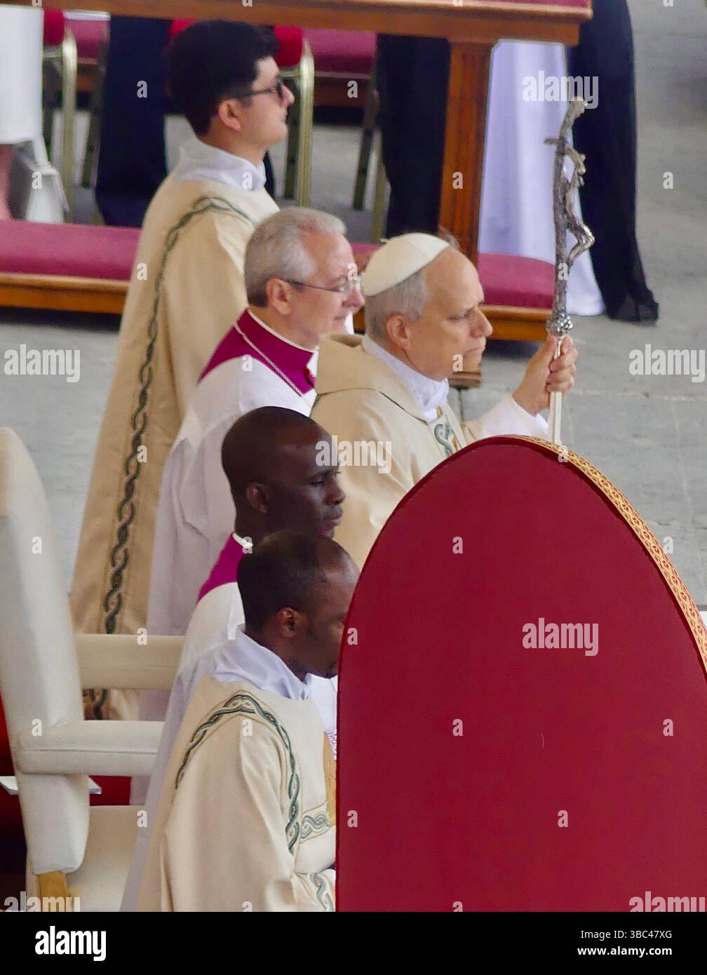 Vatican City, Vatican. May 18, 2025, Vatican, Italy: (int) pope leo xiv presides over inaugural ...