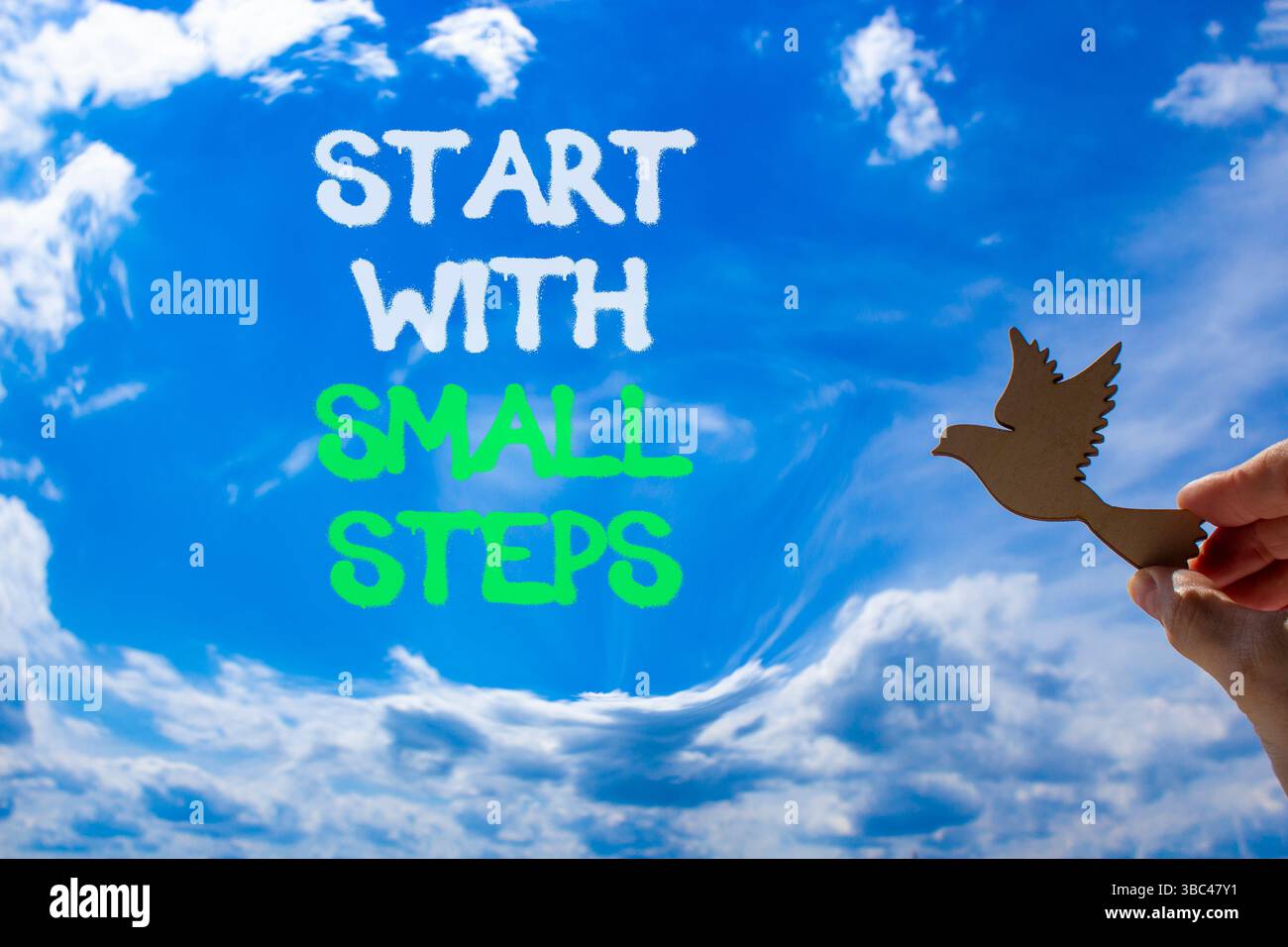 Start with small steps symbol. Concept words phrase Start with small ...