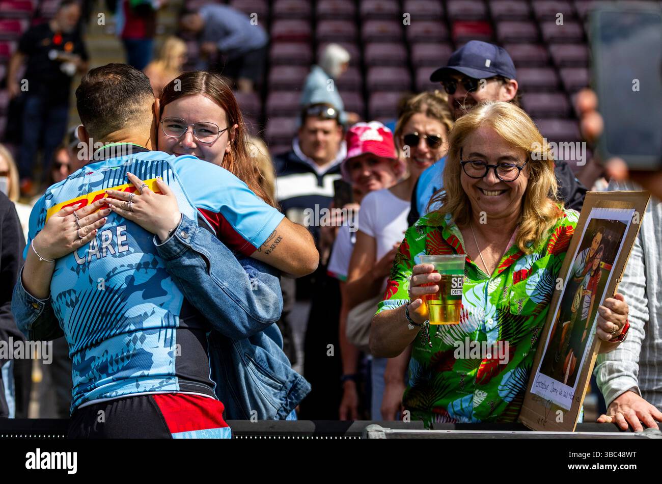 Harlequins' Danny Care (left) posing with a fan who he met 10 years ...