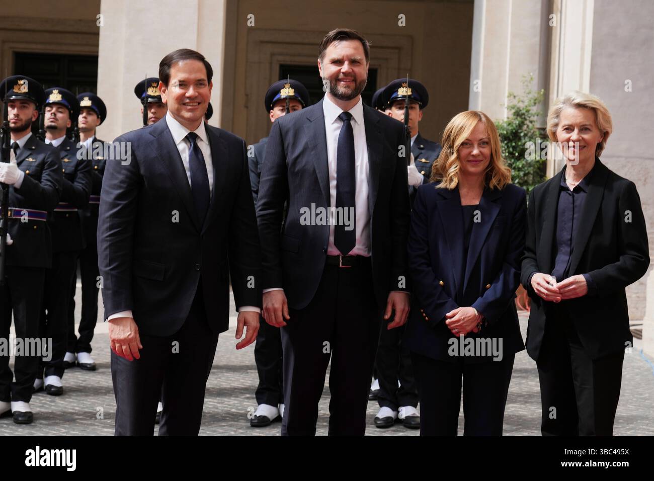 From left, Secretary of State Marco Rubio, Vice President JD Vance ...