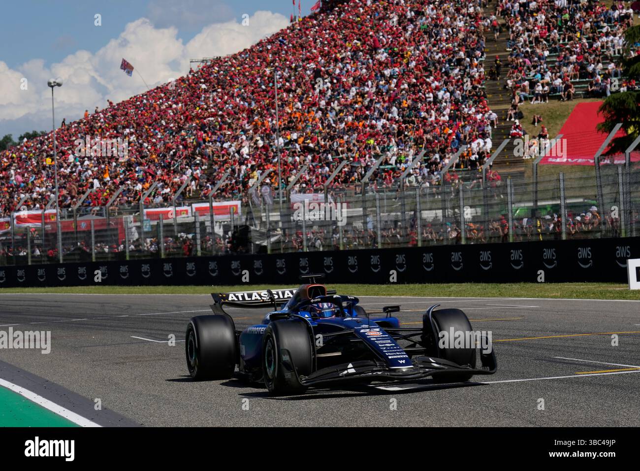 Williams driver Alexander Albon of Thailand steers his car during the ...