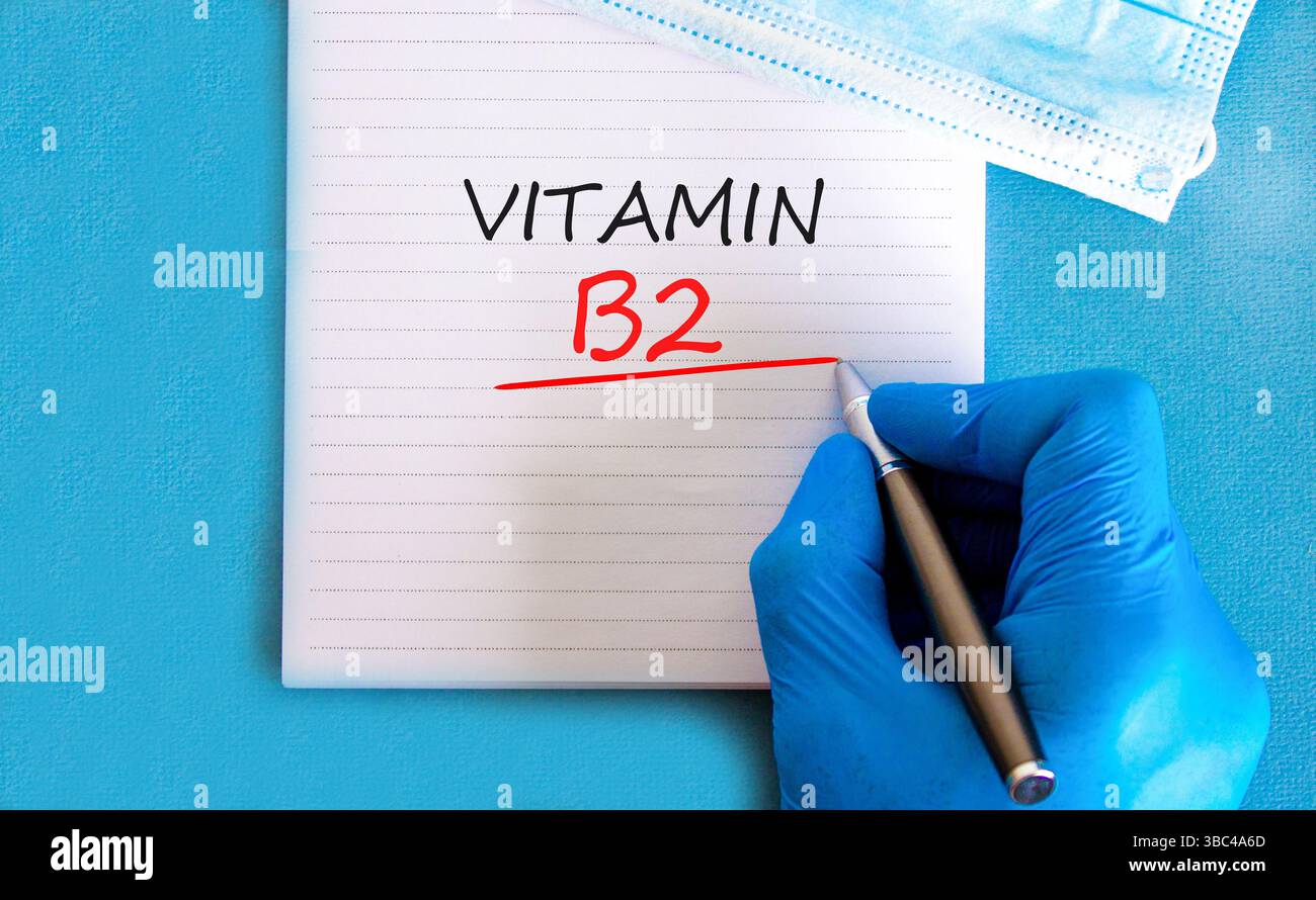 Vitamin B2 riboflavin symbol. Concept words Vitamin B2 on beautiful ...