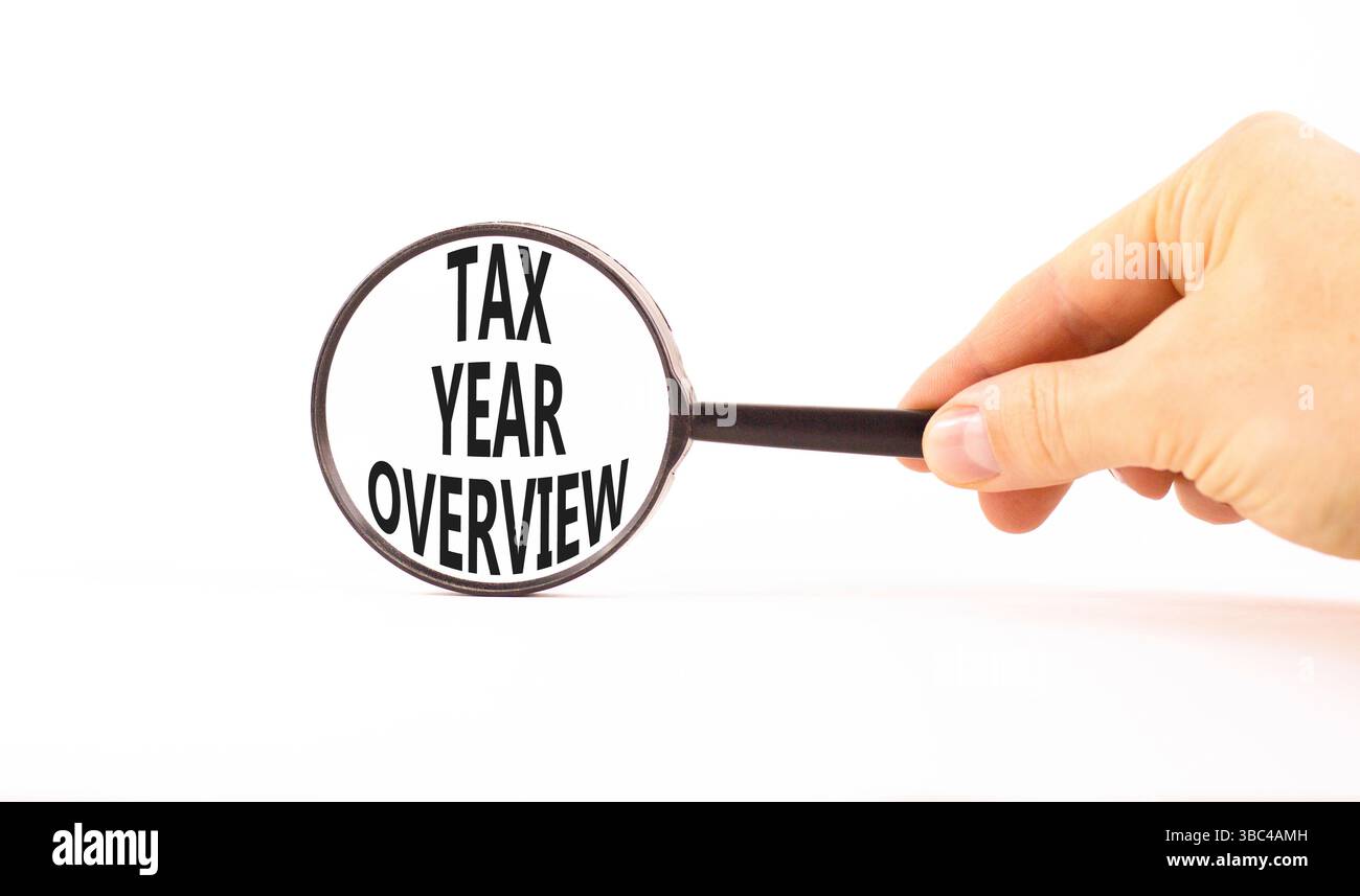 Tax year overview symbol. Concept words Tax year overview on beautiful ...