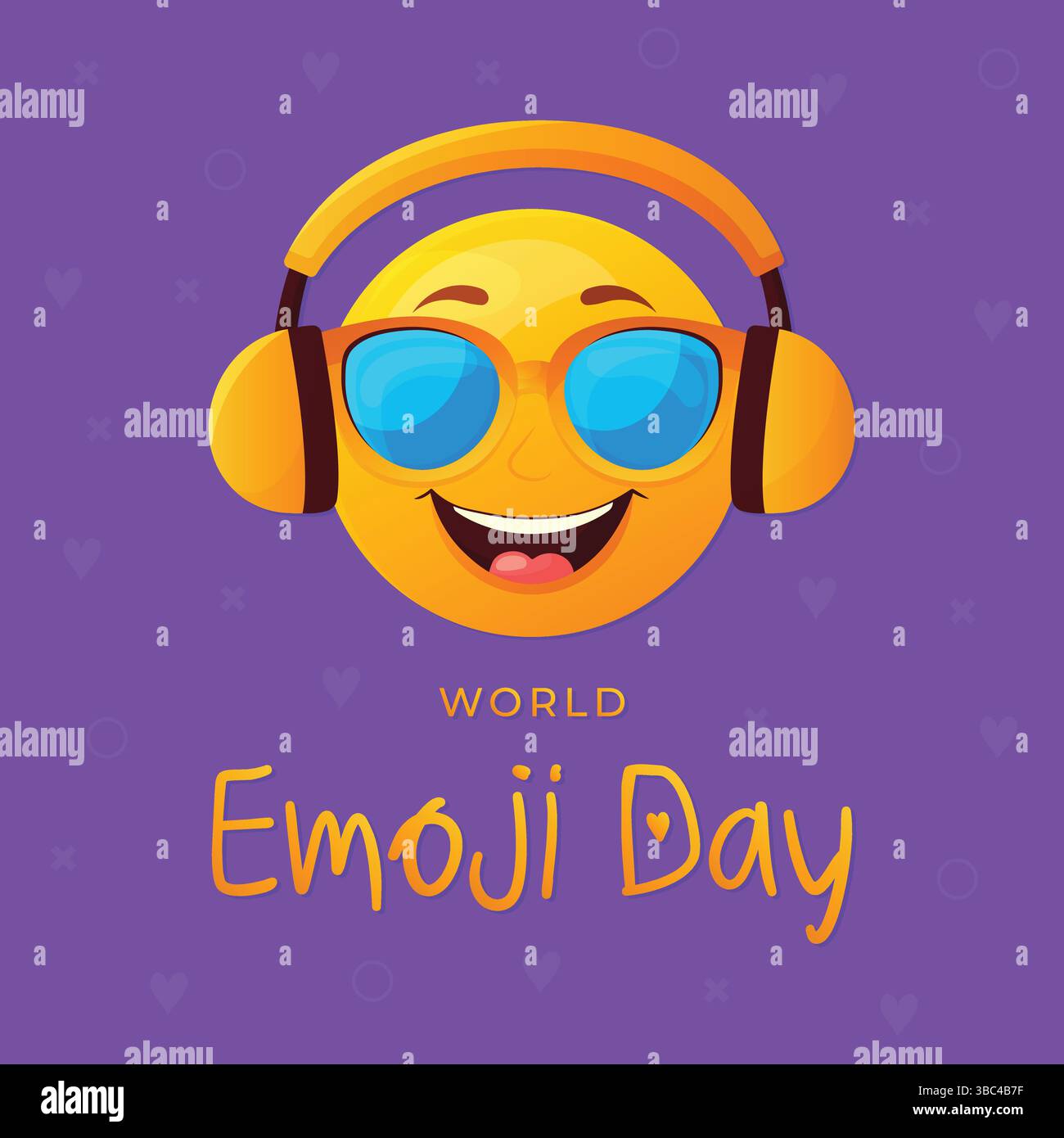 world emoji day vector illustration with smiley face emoji in ...