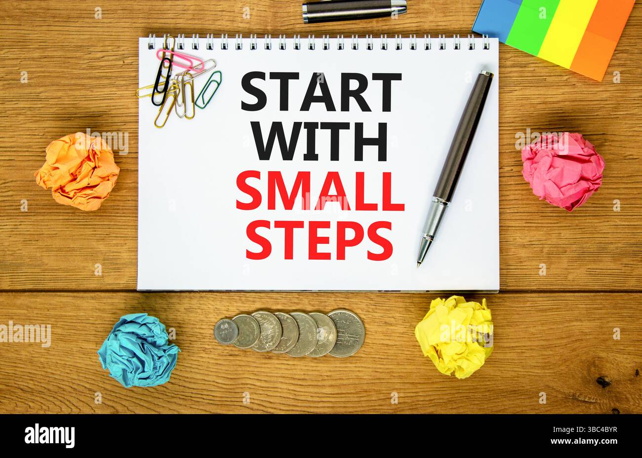 Start with small steps symbol. Concept words phrase Start with small ...